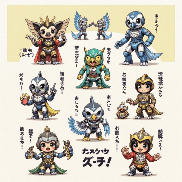 this cute chibi eagle robot eL | image created by Bagus | Tensor.Art