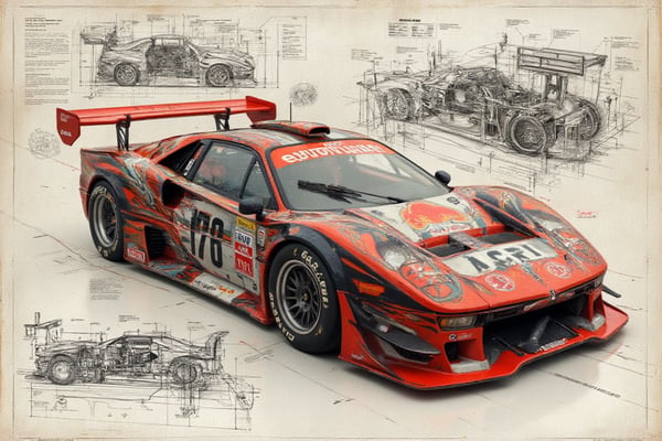 Pontiac Fiero | image created by jreynolds08 | Tensor.Art