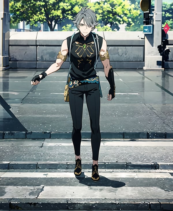 Alhaitham in anime common styl | image created by polehuitailang ...