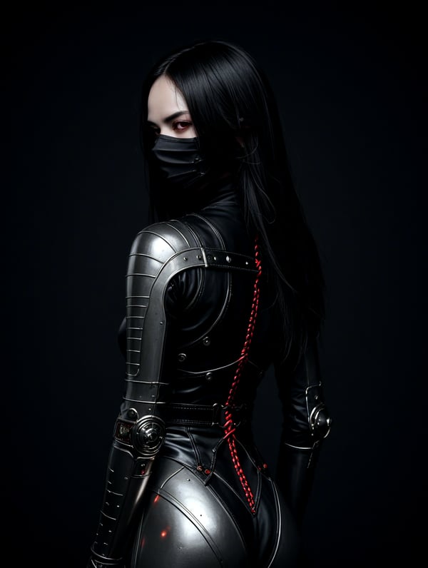 Female shinobi looking back, s | image created by The shy one | Tensor.Art