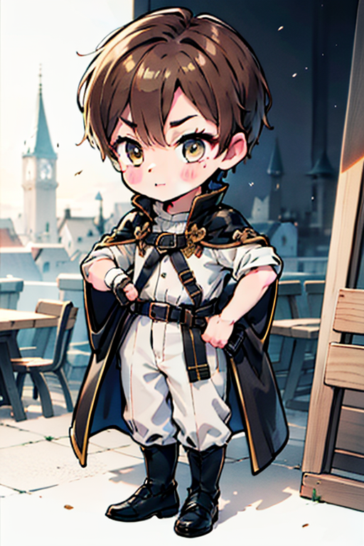 1 boy, chibi, short brown hair | image created by DAyoyo | Tensor.Art
