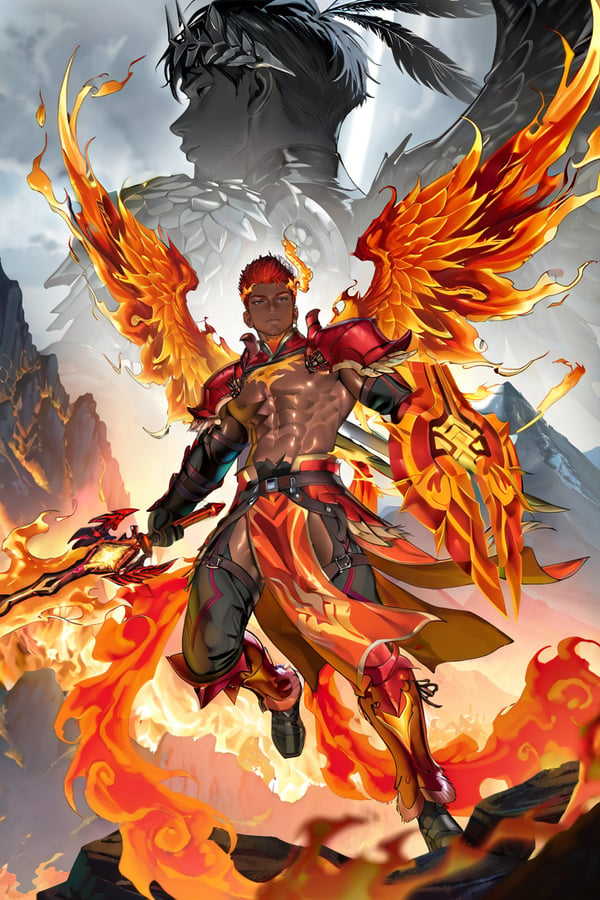 Fire Phoenix Knight | image created by 天蛇 | Tensor.Art