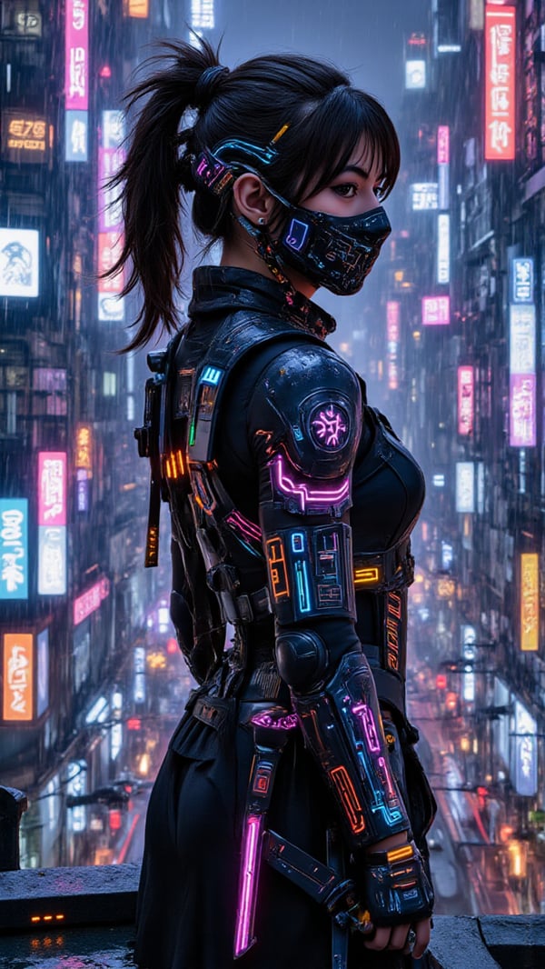 Cyberpunk Ninja | image created by Hybrid | Tensor.Art