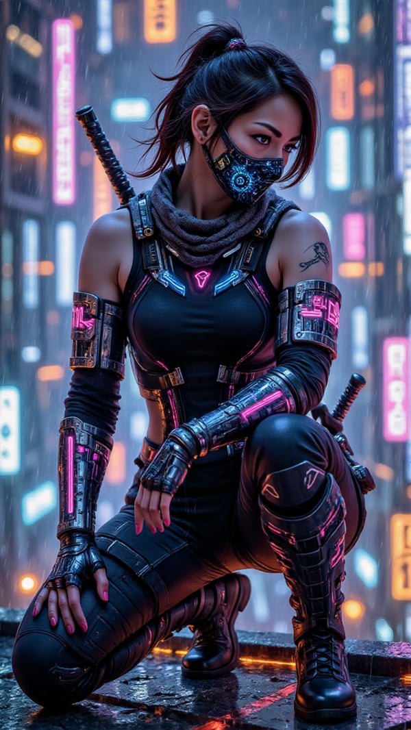Cyberpunk Ninja | image created by Hybrid | Tensor.Art