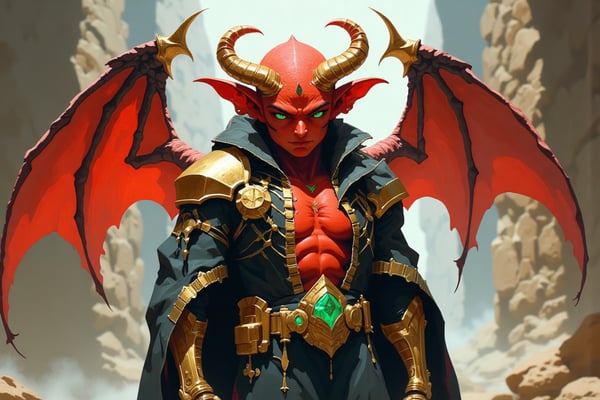 A diminutive humanoid demon wi | image created by mon ...