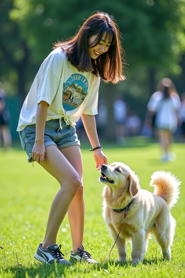 (Korean female, Urban dog - Free AI Art by 99ii | Tensor.Art | Tensor.Art
