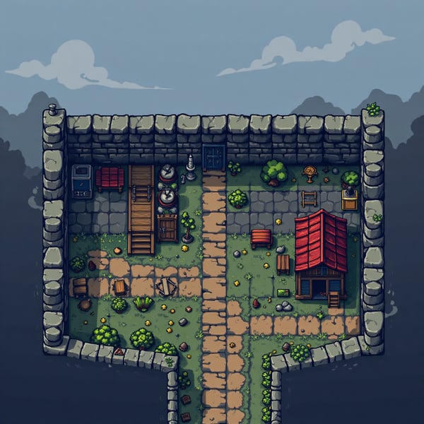 top-down RPG Maker tileset, ja | image created by Harvey | Tensor.Art