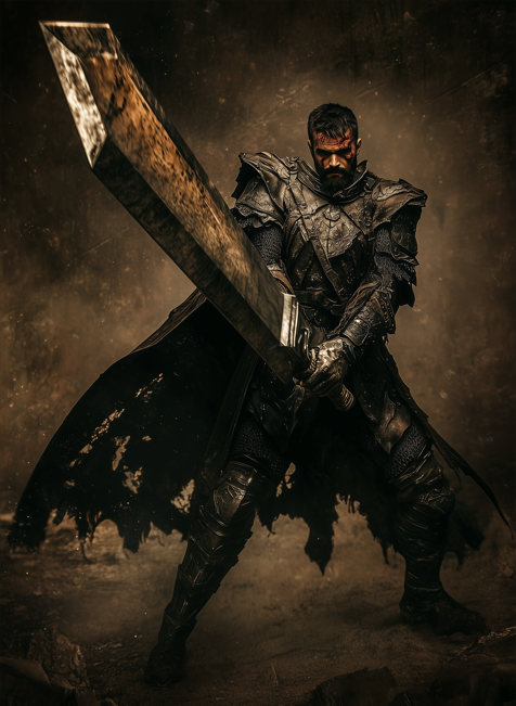 Guts Berserk The Cursed Black Swordsman - Heavy Knight | image created ...