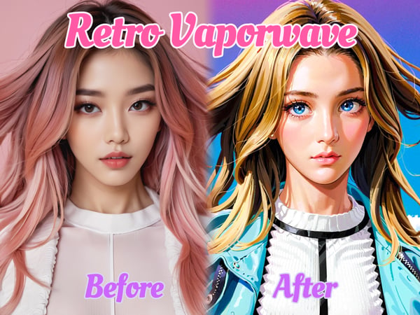 🕰️Retro Vaporwave(Female) | ComfyUI Workflow | Tensor.Art