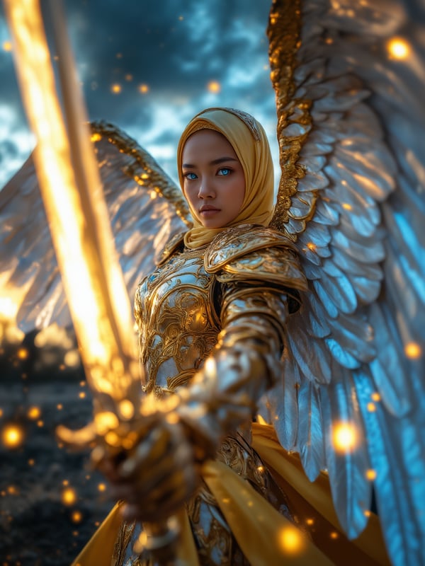 Golden Winged Divine Radiance Archangel - Celestial Angel | image ...