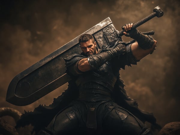 Guts Berserk The Cursed Black Swordsman - Heavy Knight | image created ...