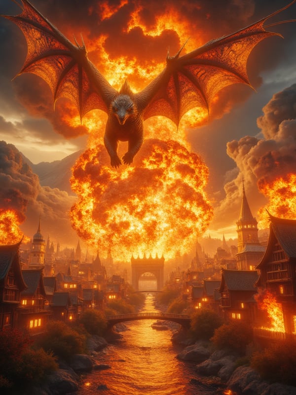 Realistic fire effect Dragon - 2024-11-01 22:46:30 | FLUX - LORA ...