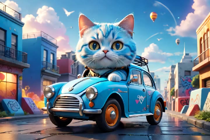 Cat enjoying Metropolis 1 | image created by Cowart | Tensor.Art