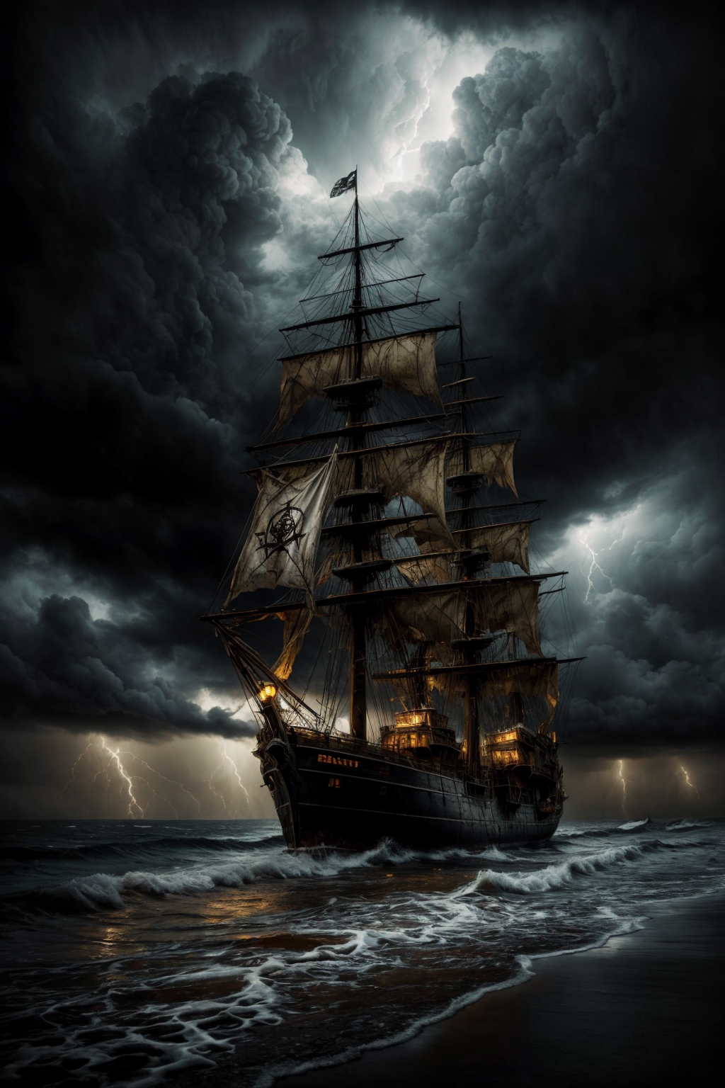 Ghost Pirate Ship Wallpaper