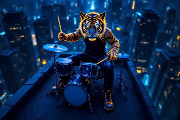 Heavy metal tiger | image created by waiwy | Tensor.Art