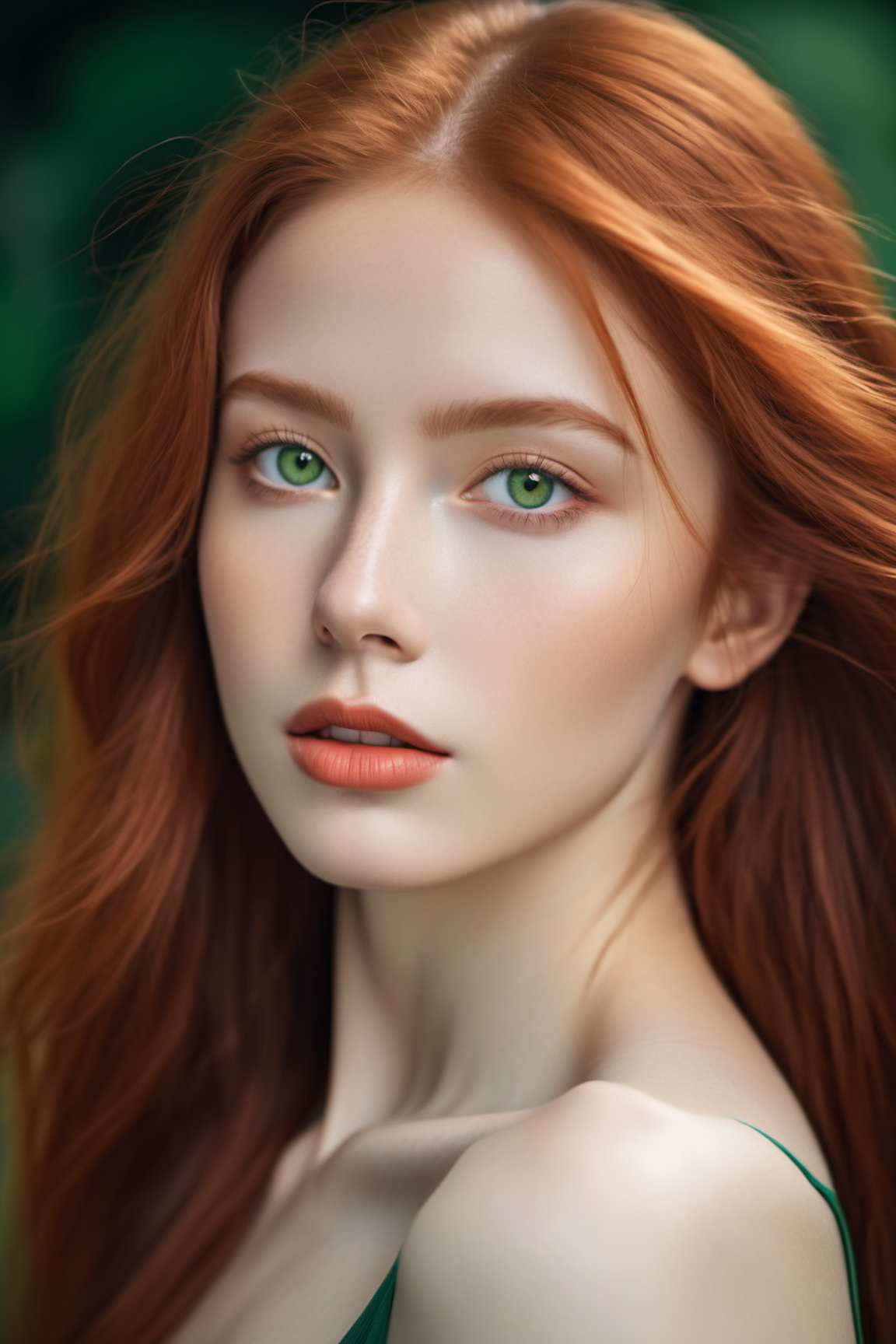 Natural Green Eyes Red Hair