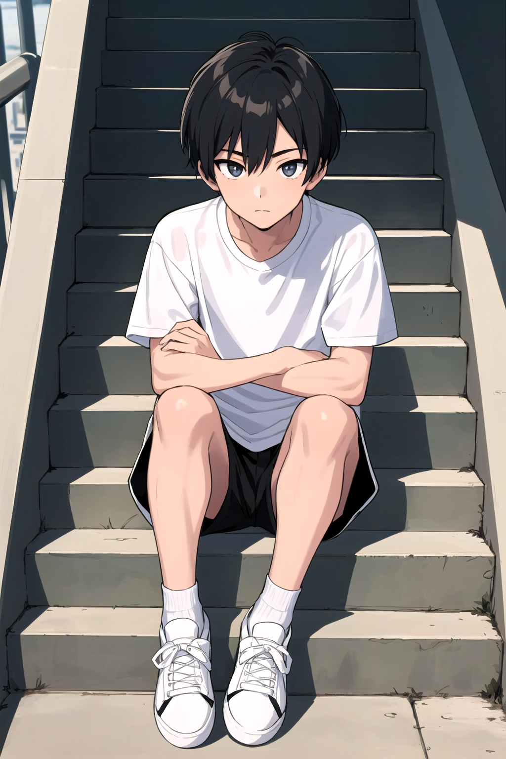 Anime Boy Sitting Down