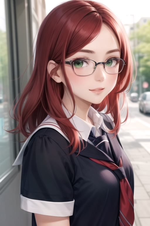 Anime Nerd Girl With Brown Hair