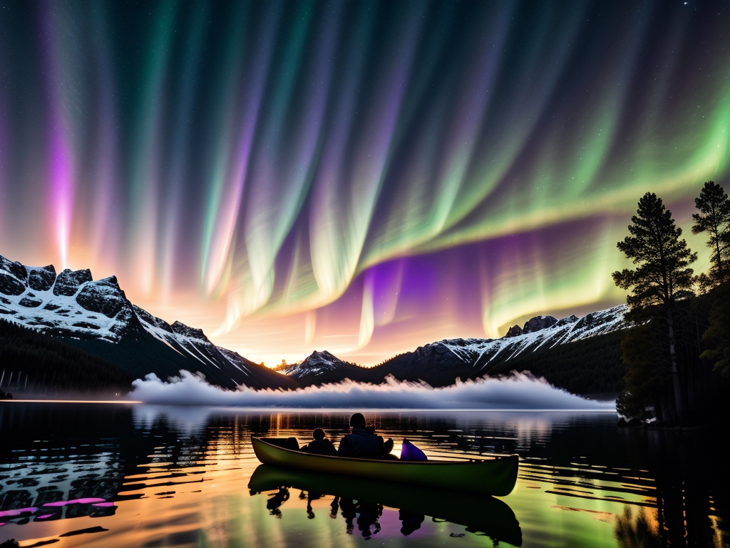 Orange Aurora Borealis