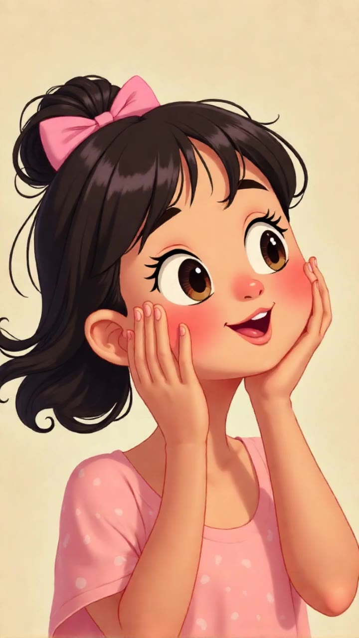 Smacking cheeks, looking diago | image created by ST.macha | Tensor.Art